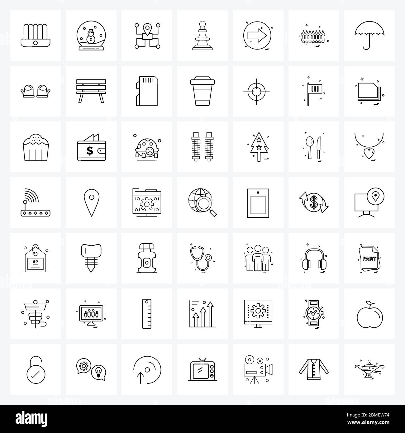 49 Universal Line Icon Pixel Perfect Symbols of arrow, solutions, guide ...