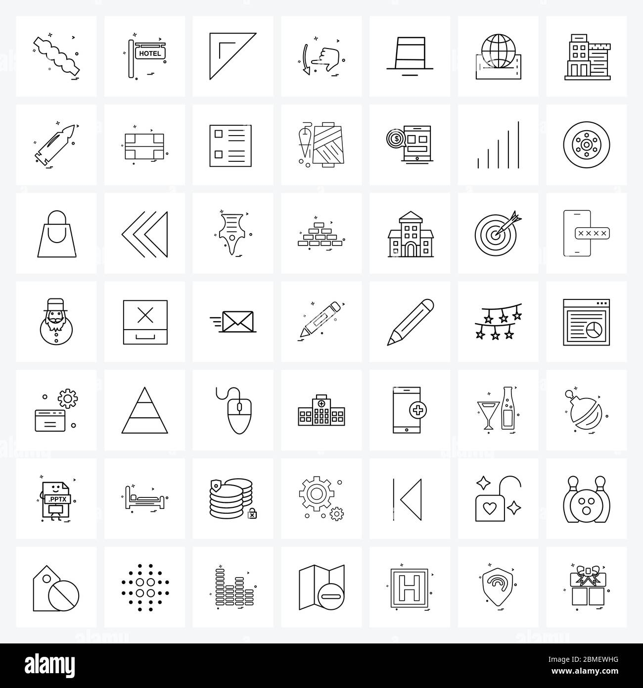 Isolated Symbols Set of 49 Simple Line Icons of medical, out, triangle ...
