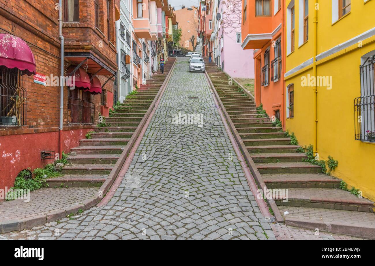 Istanbul, Turkey - Fener is one of the most colorful and typical ...
