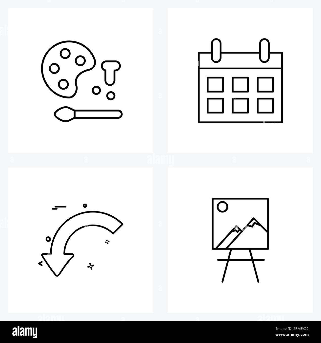 4 Universal Icons Pixel Perfect Symbols of art, arrows, painting, day ...