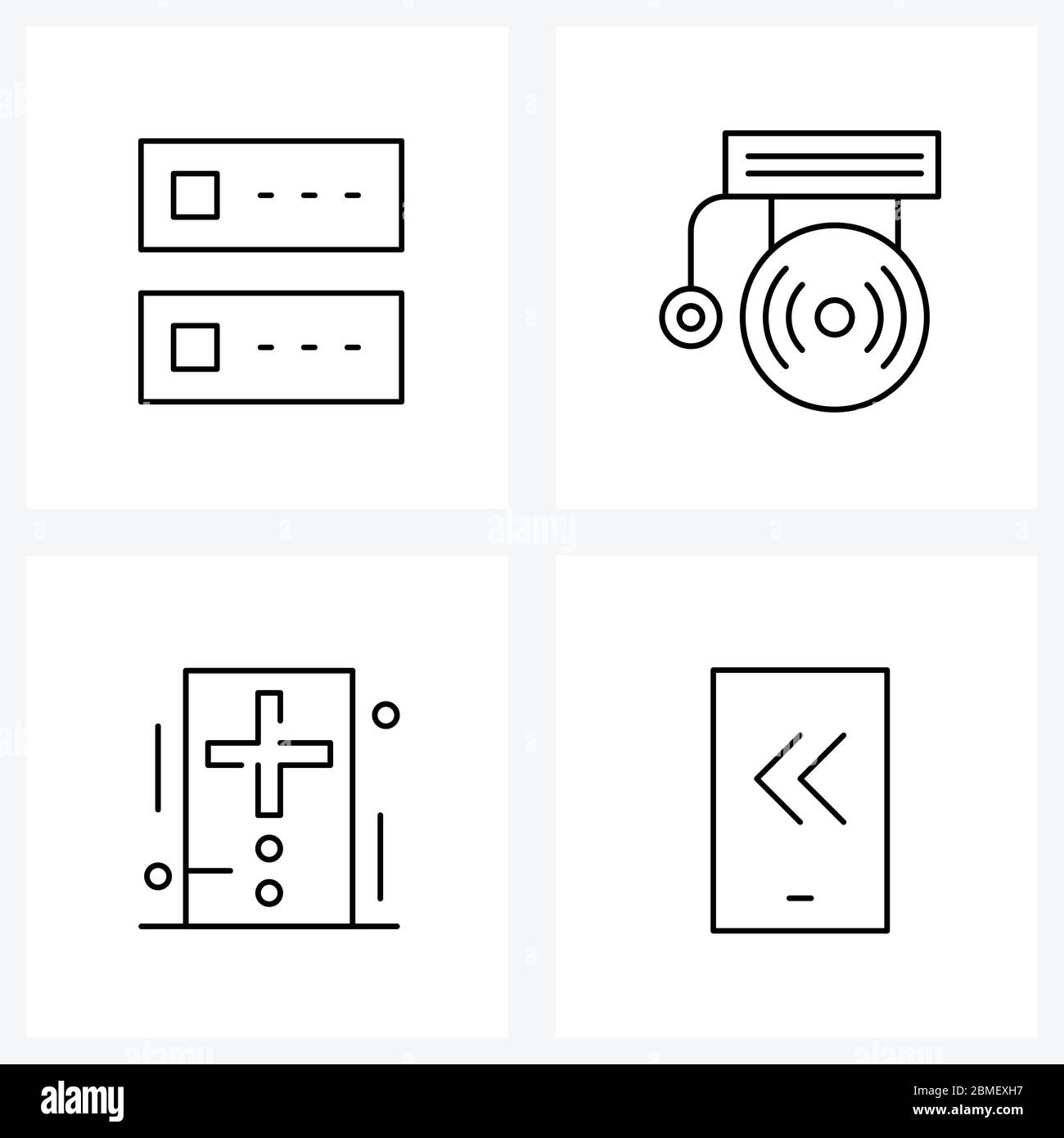 4 Universal Icons Pixel Perfect Symbols of hosting, cell, exercise ...