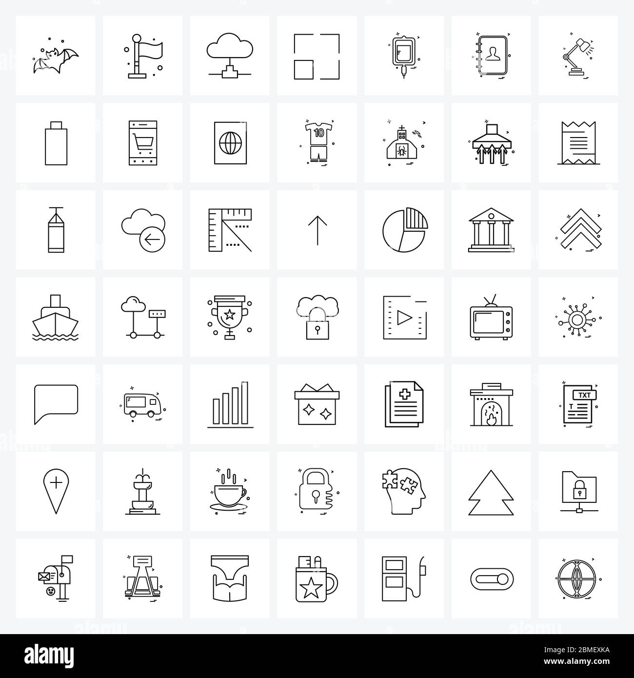 Set of 49 UI Icons and symbols for health, medical, server, bigger ...