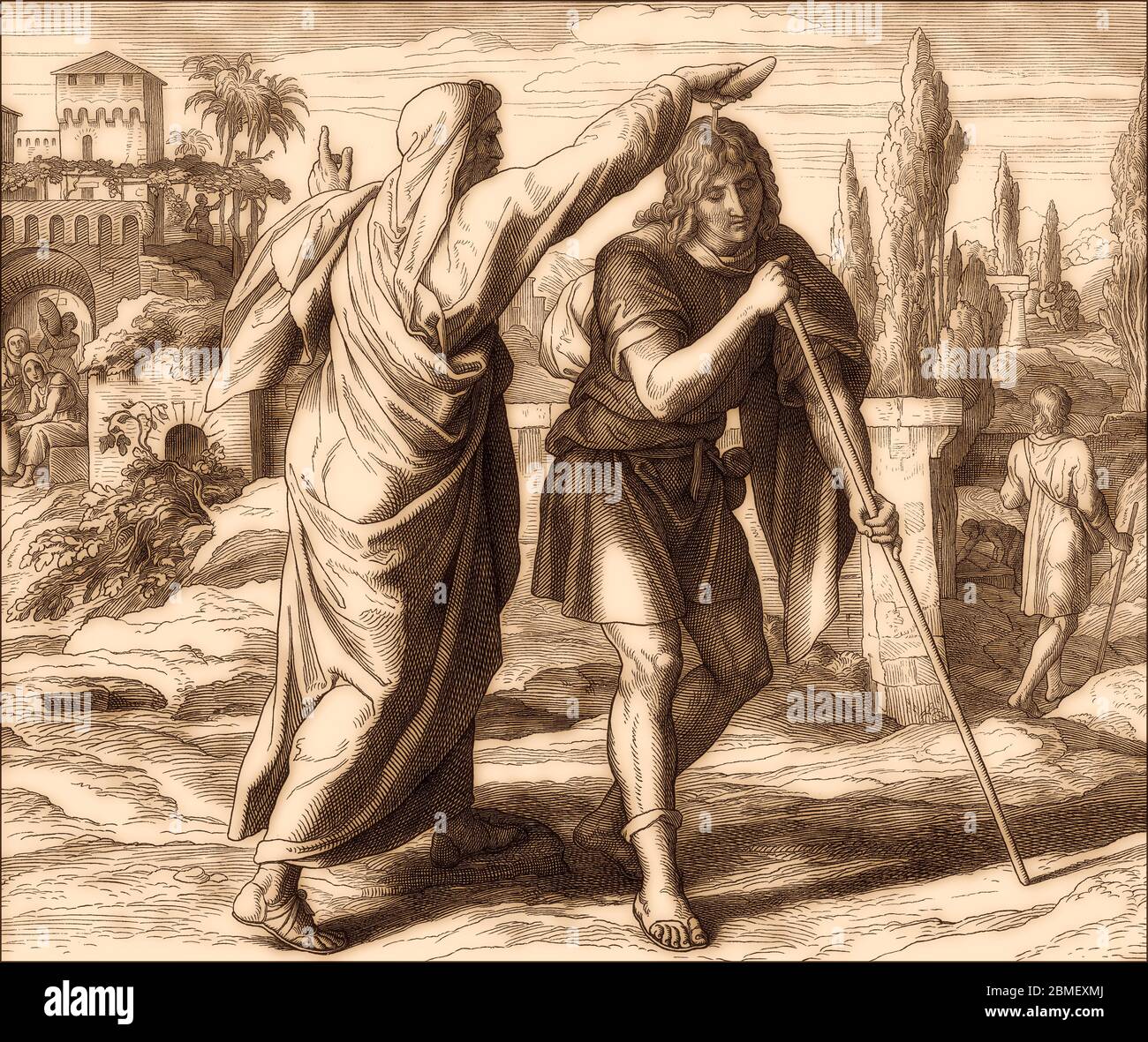 Samuel anoints Saul as king, Old Testament, by Julius Schnorr von ...