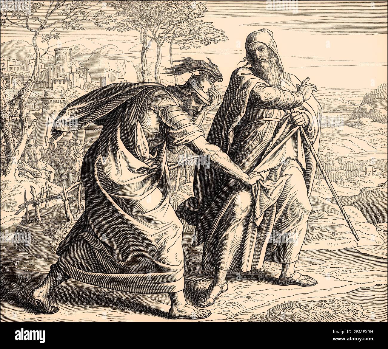 God rejects Saul, Old Testament, by Julius Schnorr von Carolsfeld Stock ...