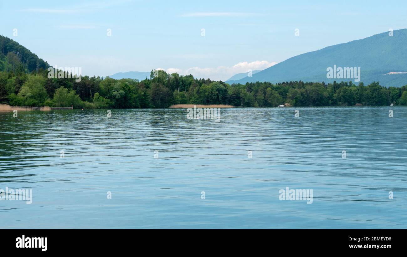 Lake of Biel in the Jura mountain, Switzerland Stock Photo - Alamy