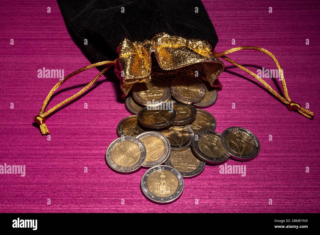 A bag of euro coins hi-res stock photography and images - Alamy