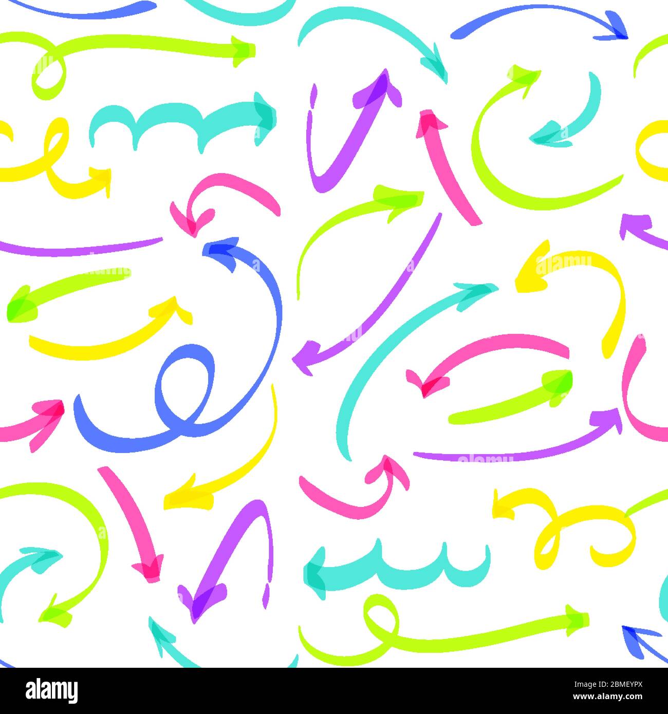 Abstract arrow overlapping seamless pattern. Multiply sign hand drawn ...