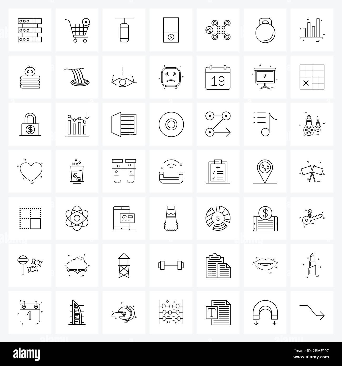 Universal Symbols of 49 Modern Line Icons of chemical bonding ...