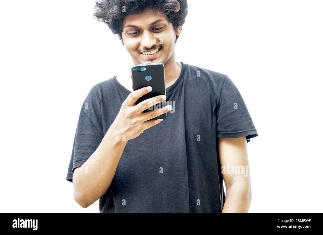 portrait of a man with a smartphone Stock Photo - Alamy