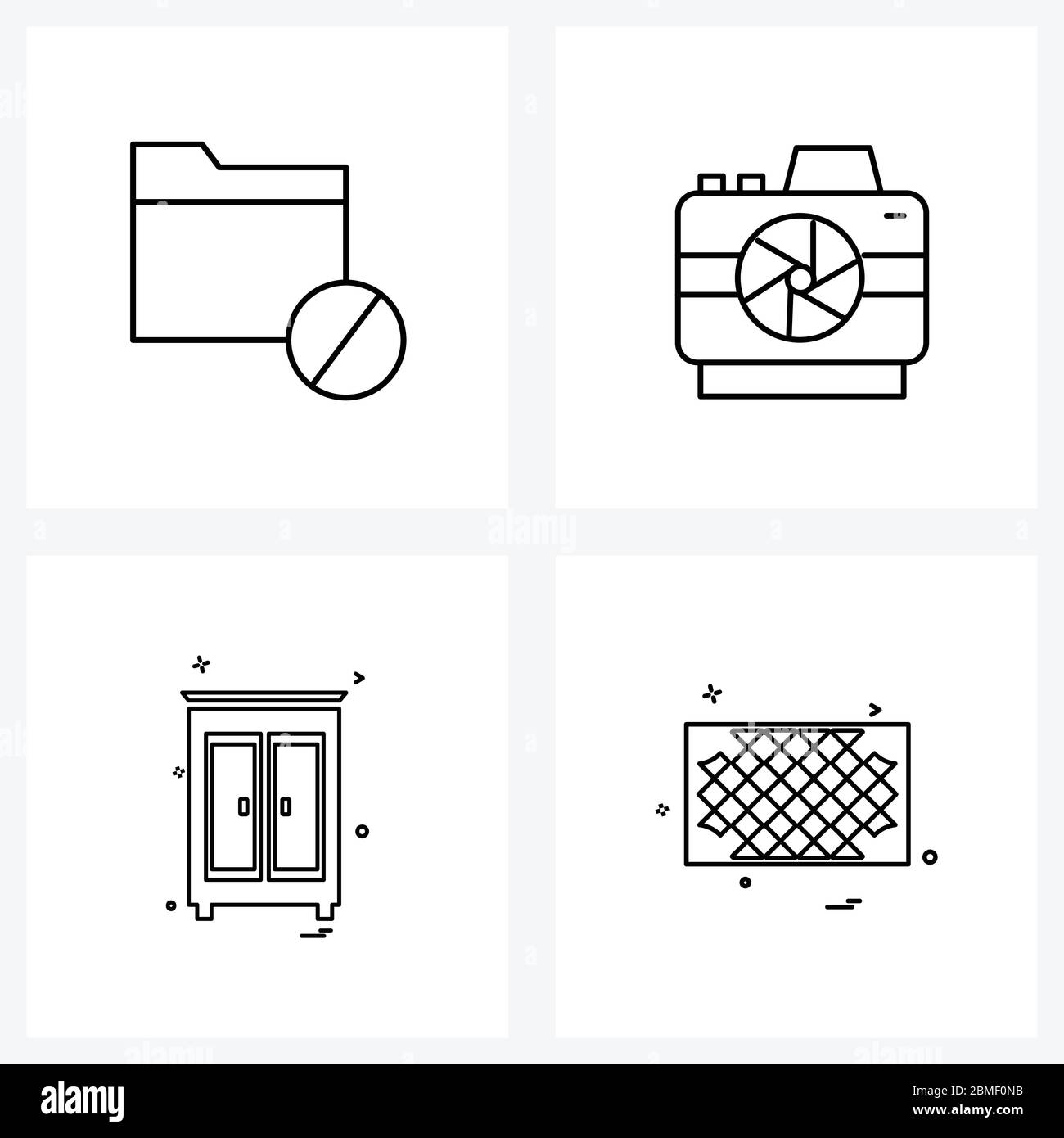 4 Universal Icons Pixel Perfect Symbols of folder, cupboard, disable ...
