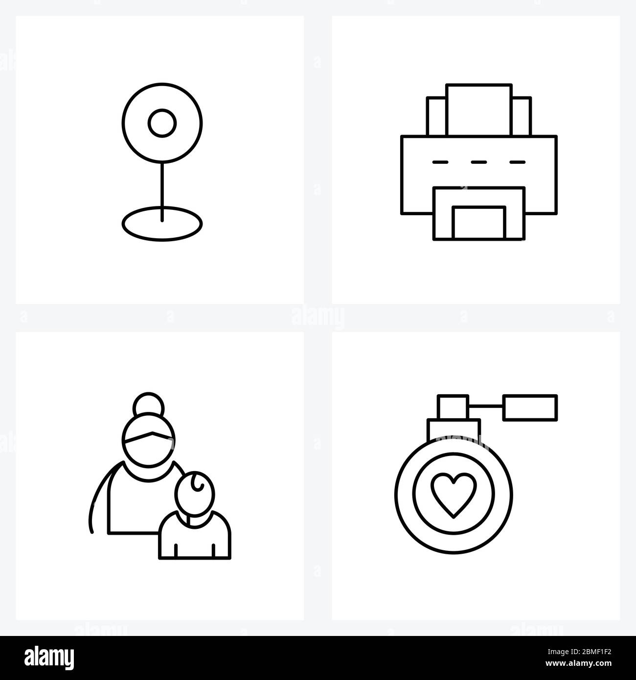 4 Universal Line Icons for Web and Mobile location, medical, print ...