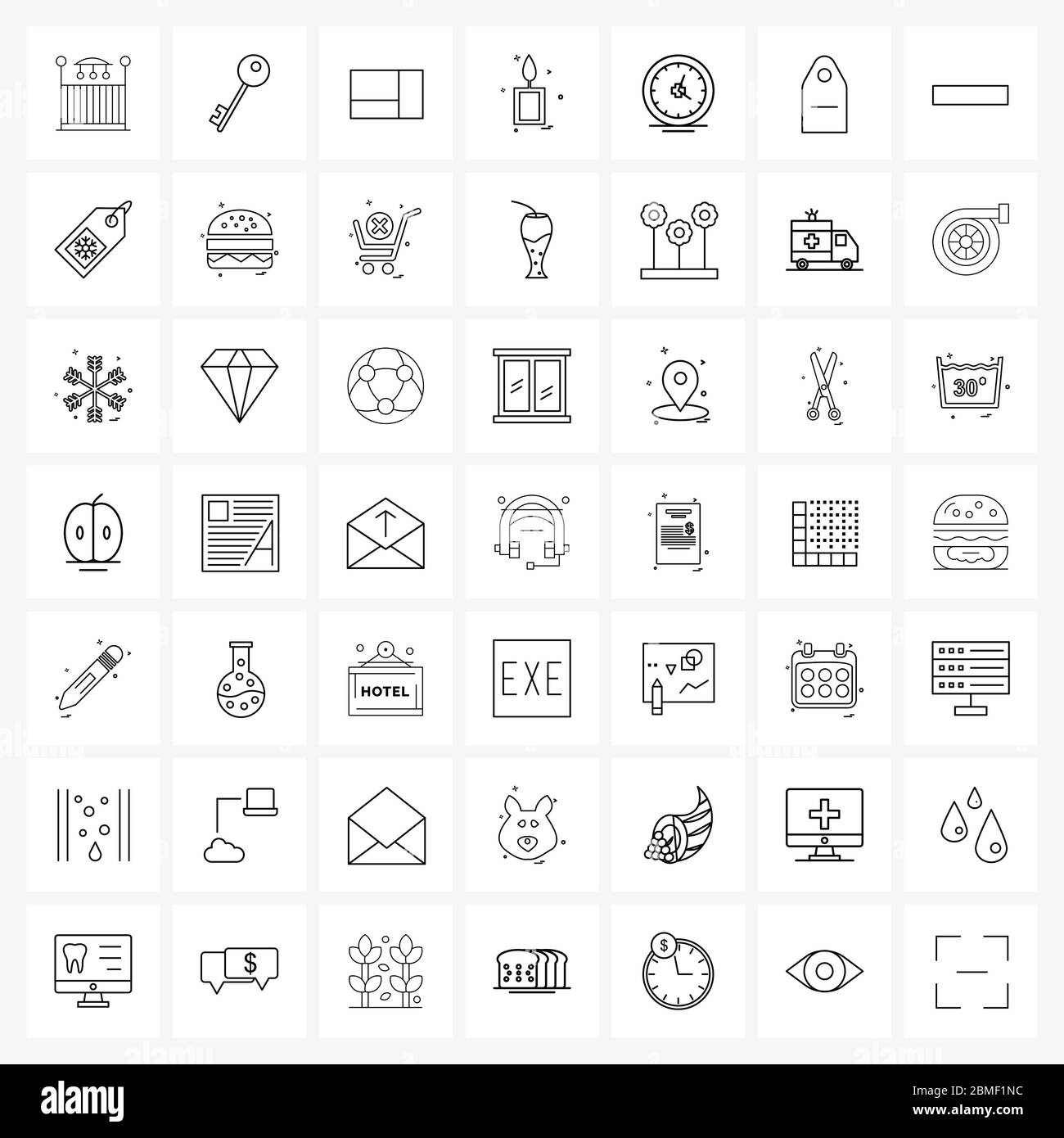 49 Universal Line Icon Pixel Perfect Symbols of clock, hospital, grid ...