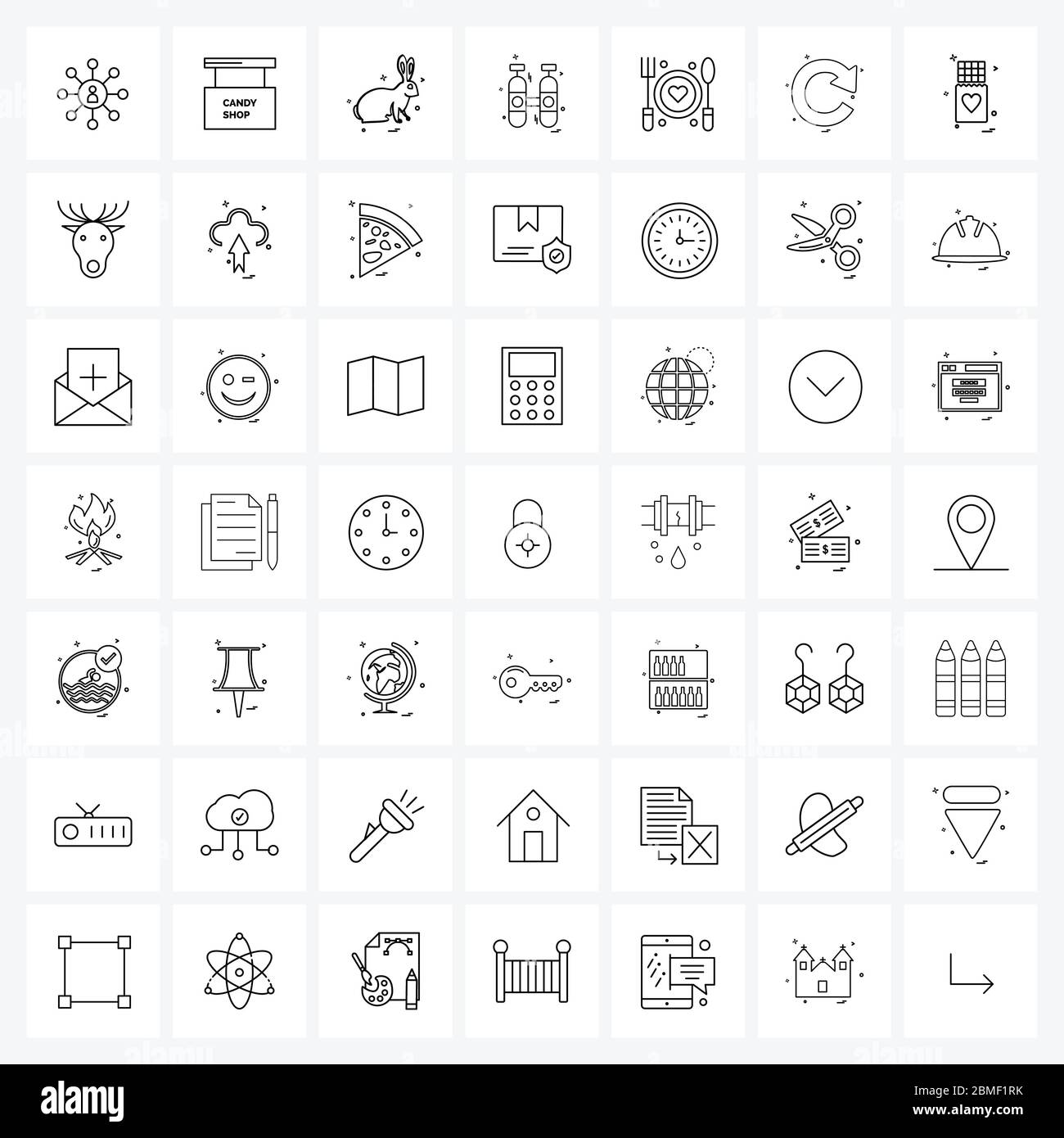 Stock Vector Icon Set of 49 Line Symbols for food, gas cylinder, store ...