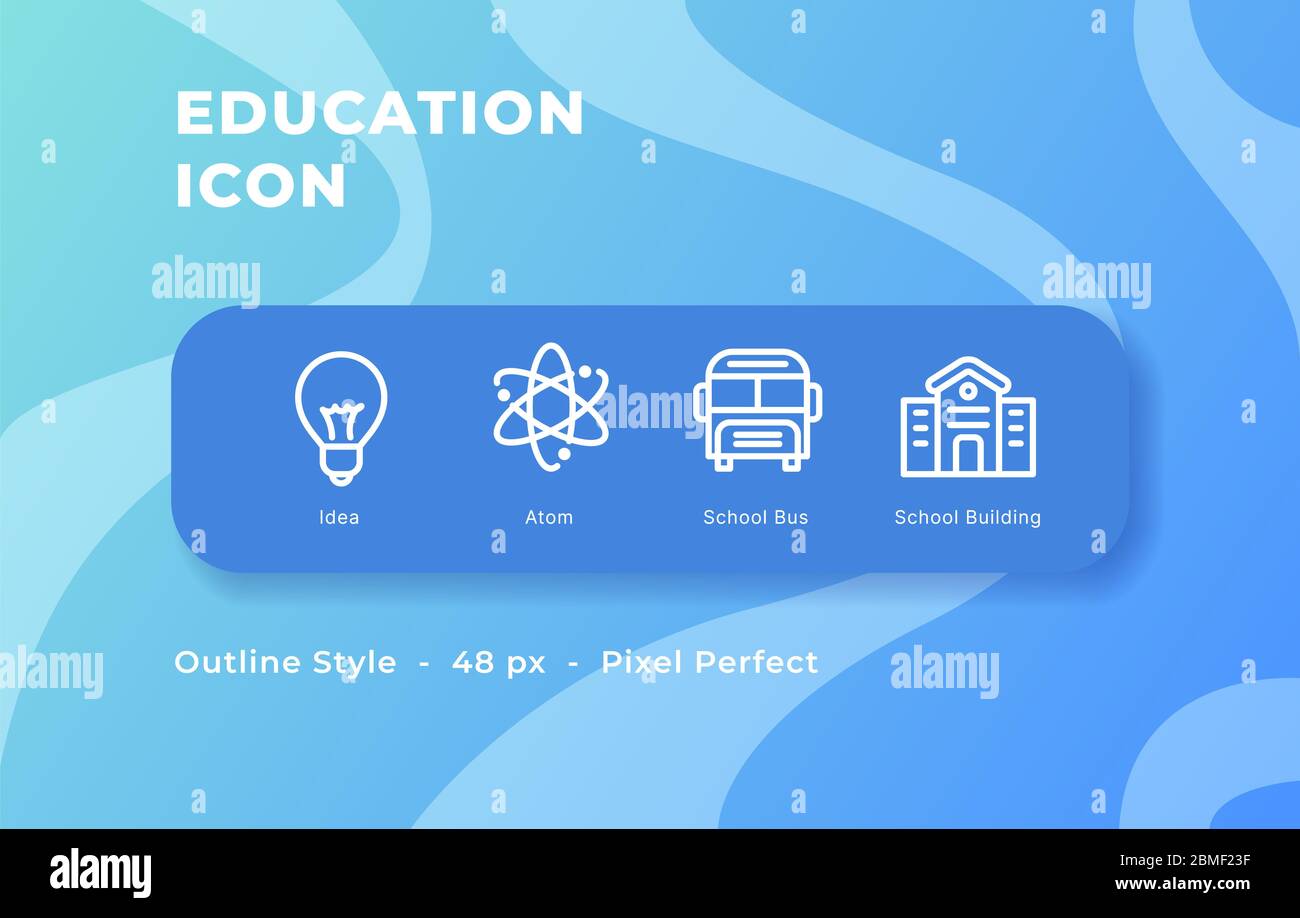 Education icon set with out line style modern vector illustration Stock ...