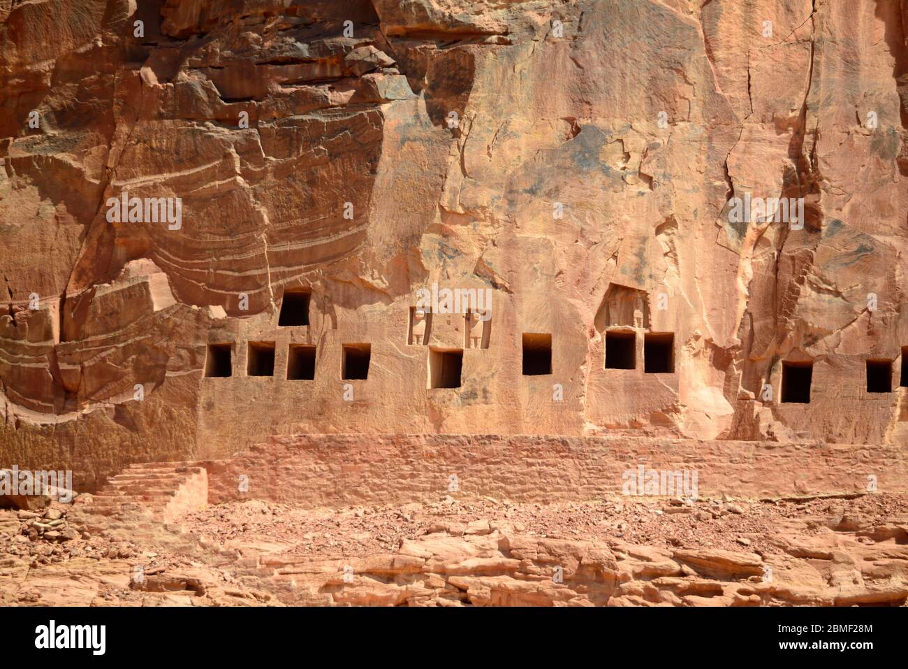 Lion tombs in the rocks of al-Khuraybah, Dedan, Al Madinah Province ...