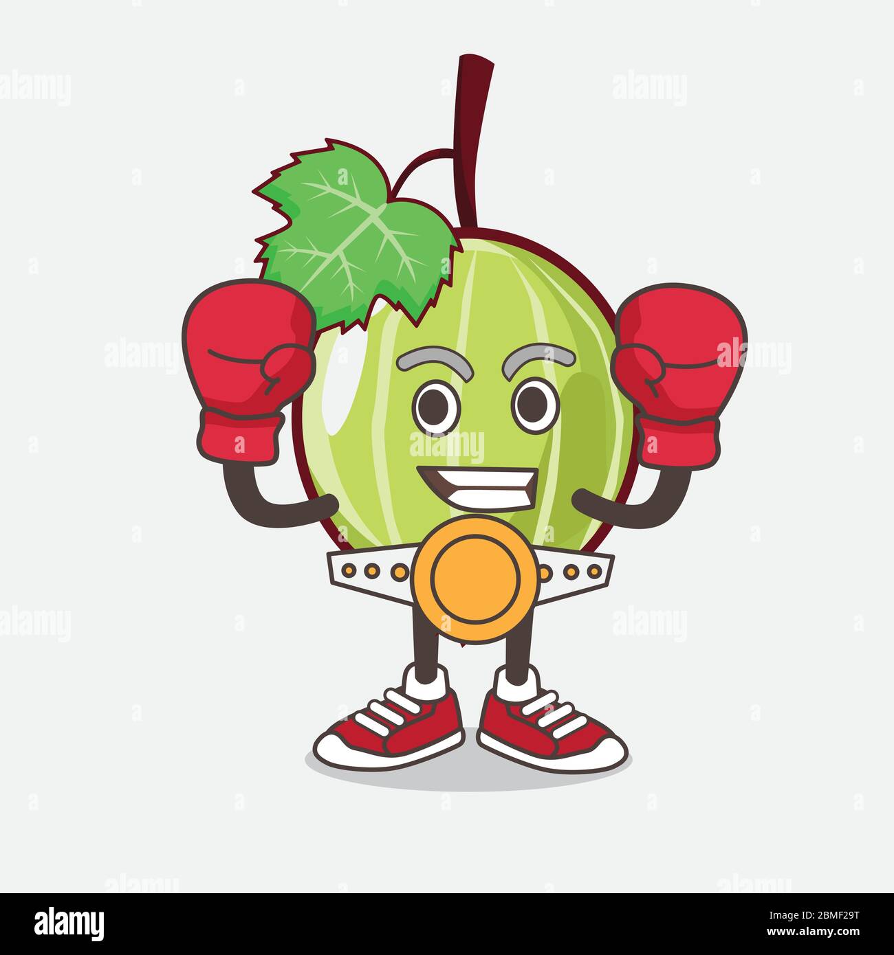 An illustration of Gooseberry Fruit cartoon mascot character in sporty ...