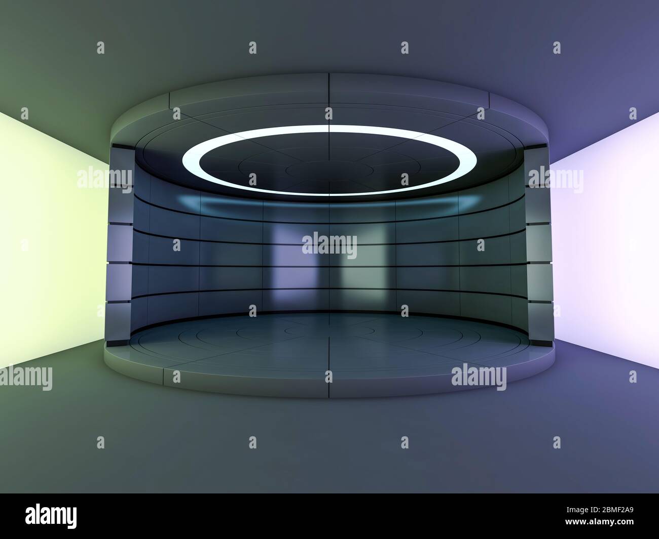 Abstract modern architecture background, empty open space interior. 3D ...