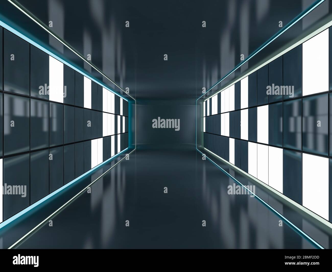 Abstract modern architecture background, empty open space interior. 3D ...