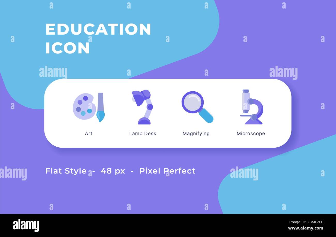 Education icon set with modern flat style vector illustration Stock ...