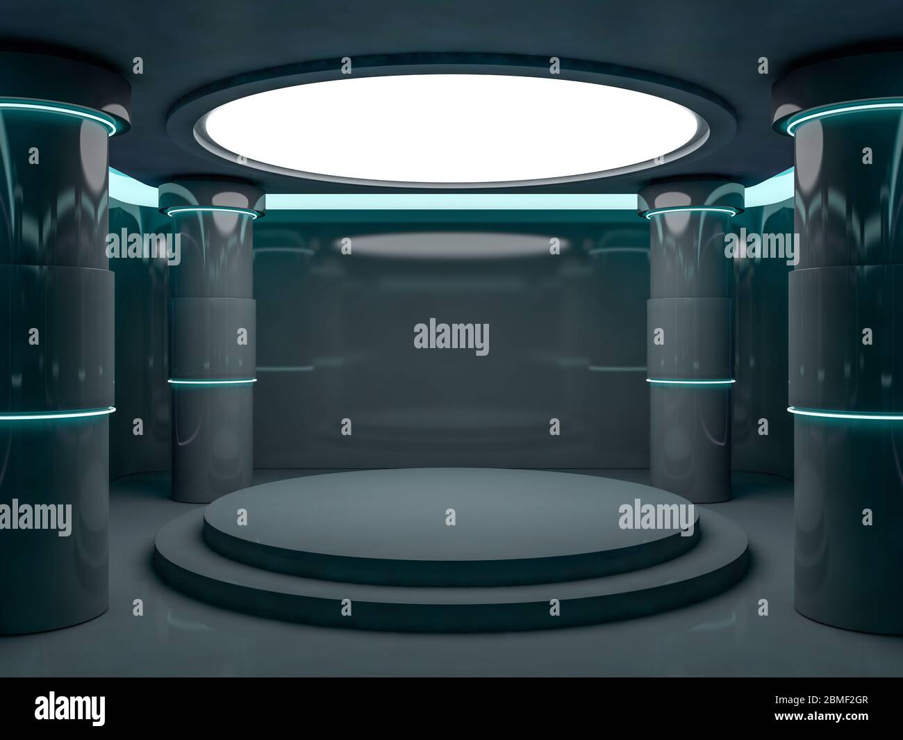 Abstract modern architecture background, empty open space interior. 3D ...