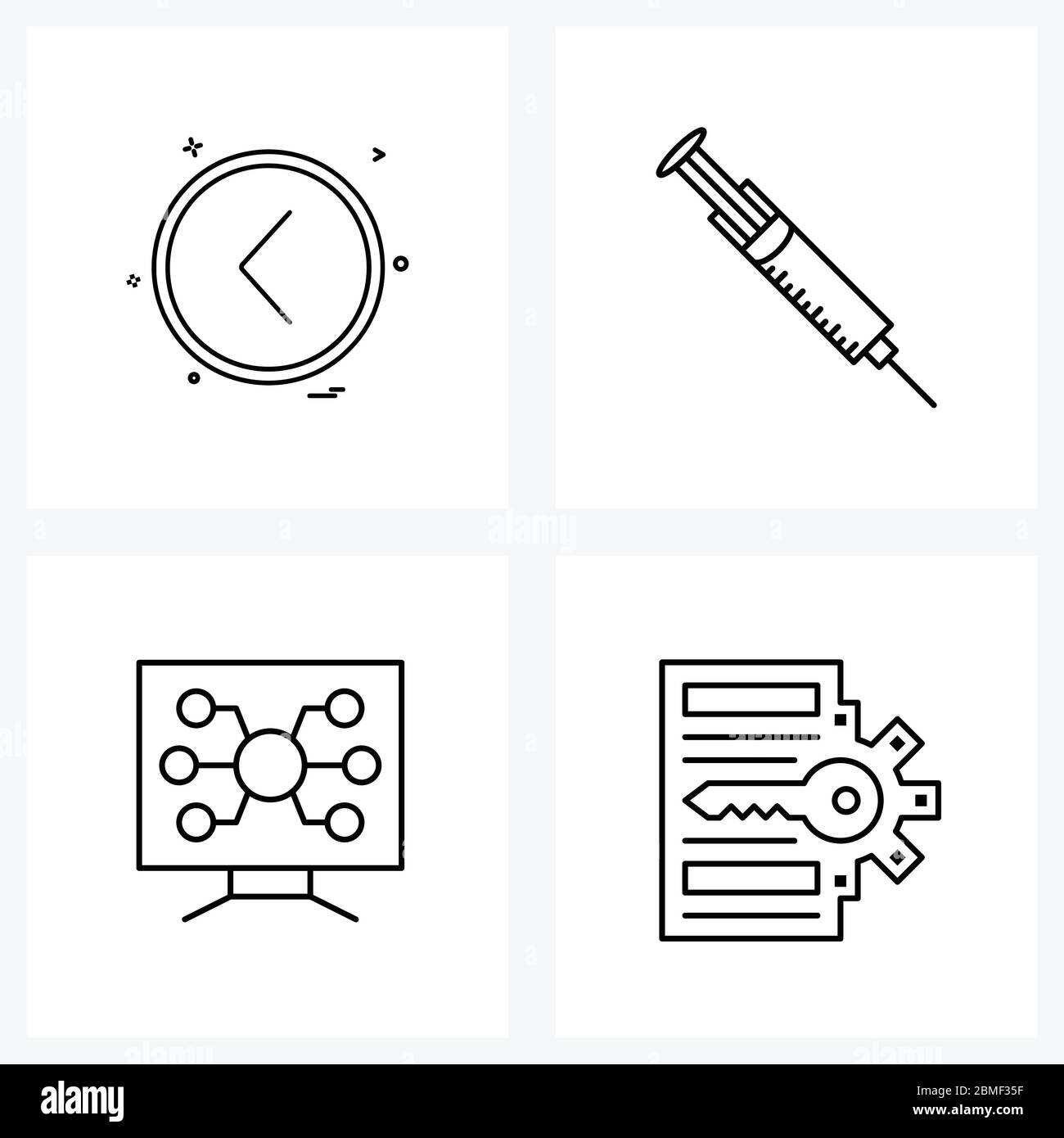 Stock Vector Icon Set of 4 Line Symbols for ui, internet, back ...