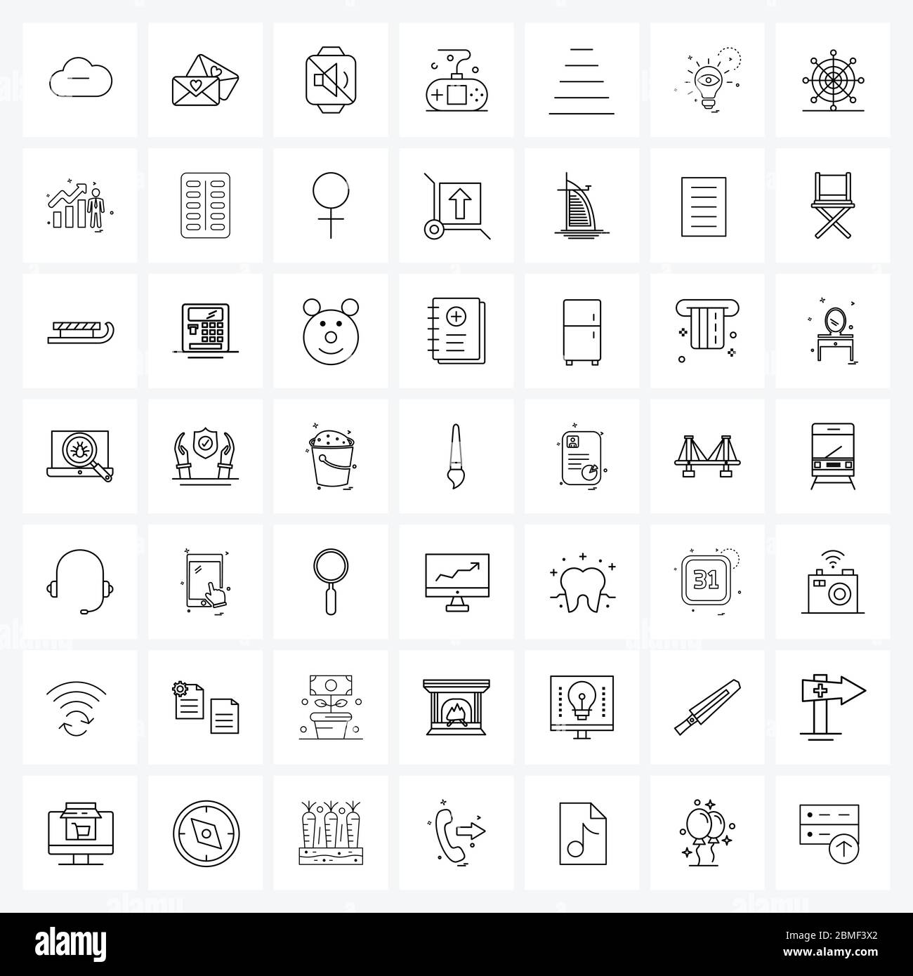 UI Set of 49 Basic Line Icons of Xbox, PlayStation, mute, joy pad ...