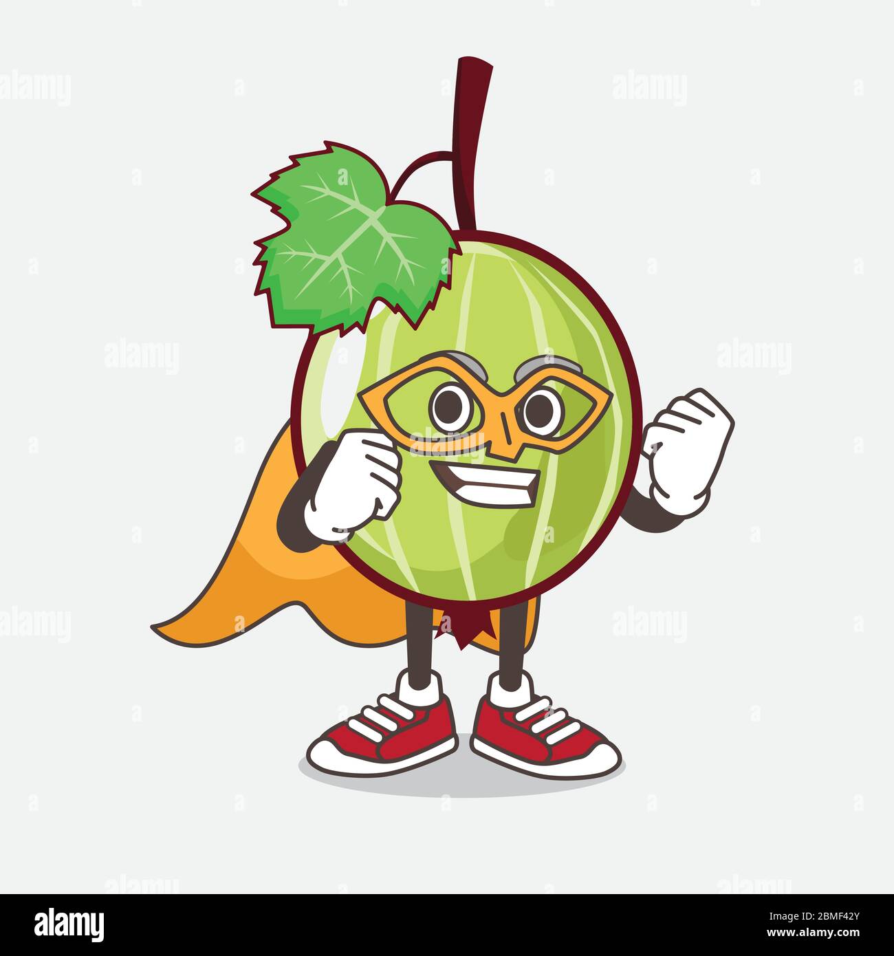 An illustration of Gooseberry Fruit cartoon mascot character dressed as ...