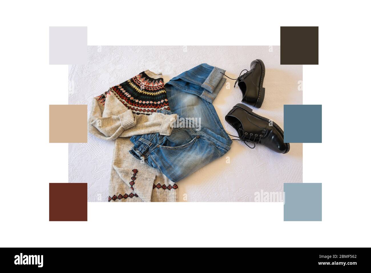 Color palette blue denim jeans hi-res stock photography and images - Alamy