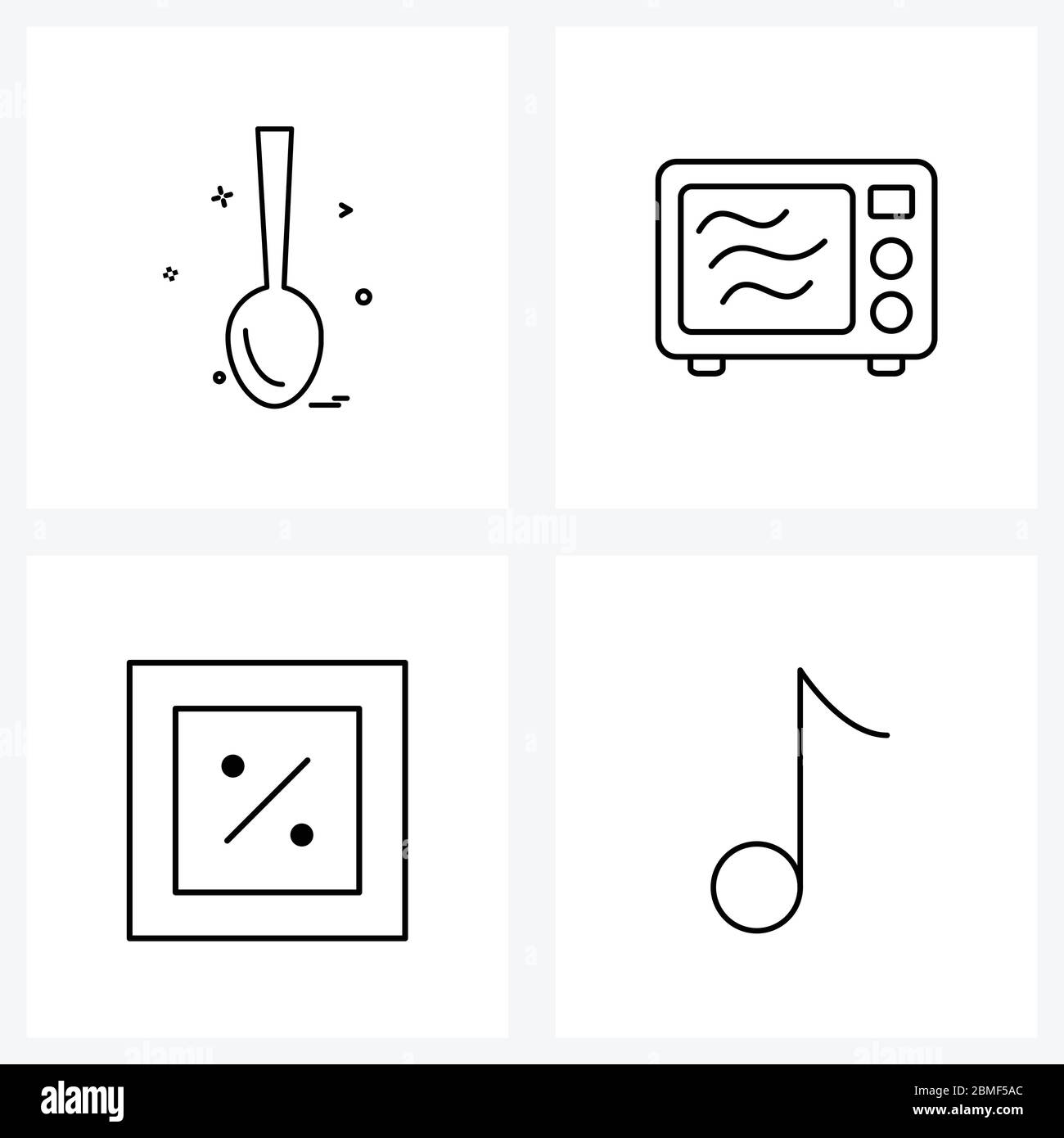 Stock Vector Icon Set of 4 Line Symbols for spoon, sign, appliance ...