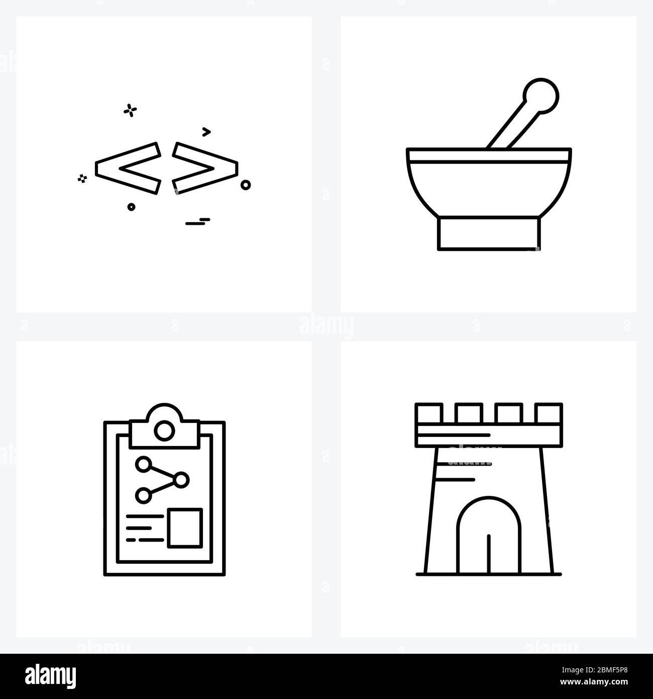 Set of 4 Line Icon Signs and Symbols of sign, food, greater than, not ...
