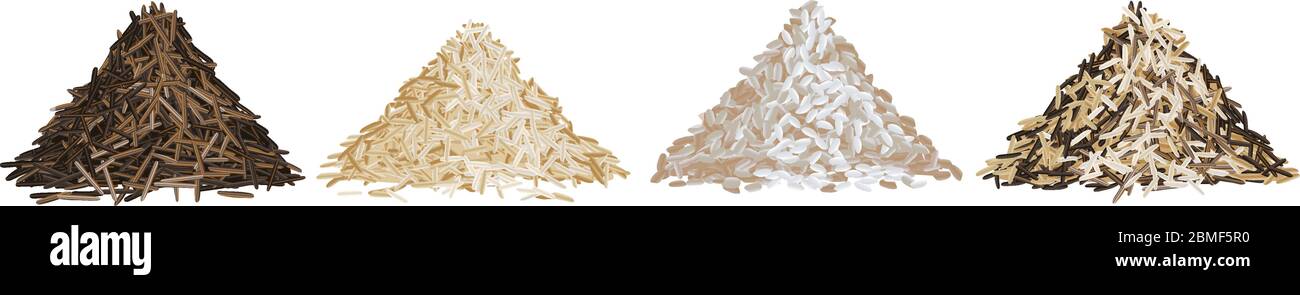 Pile dry white rice Stock Vector Images - Alamy