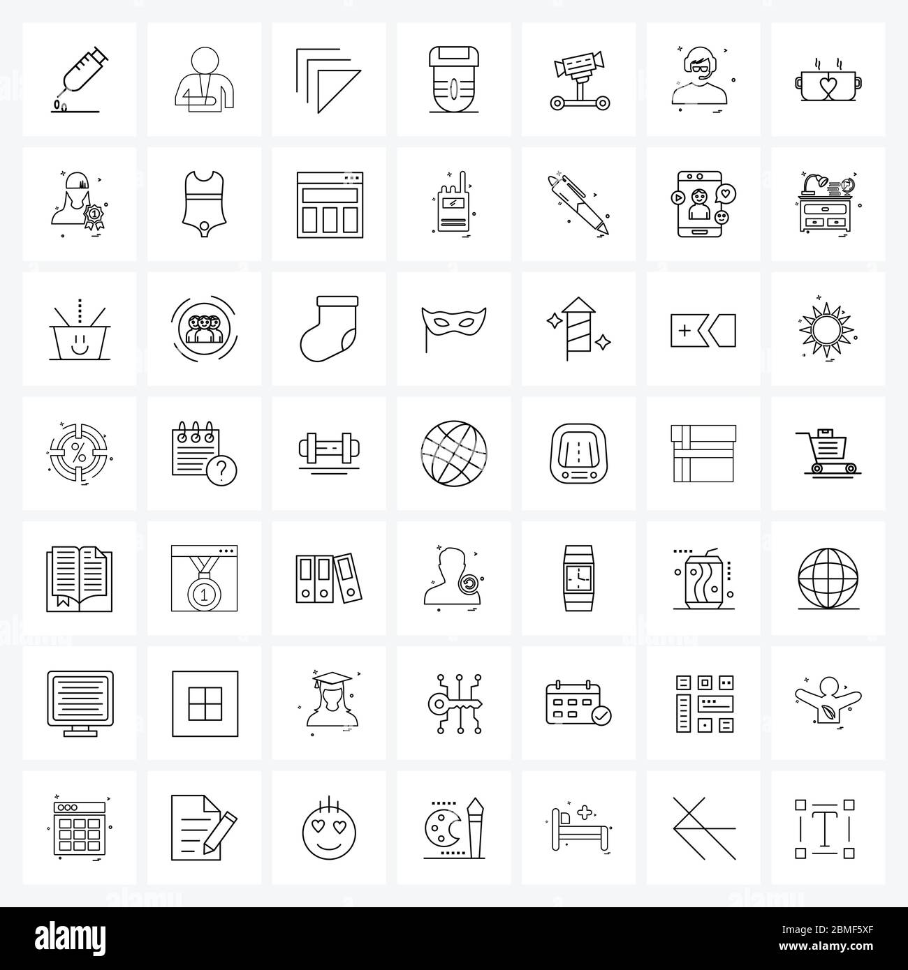 Set of 49 UI Icons and symbols for camera dolly, nail, medical ...