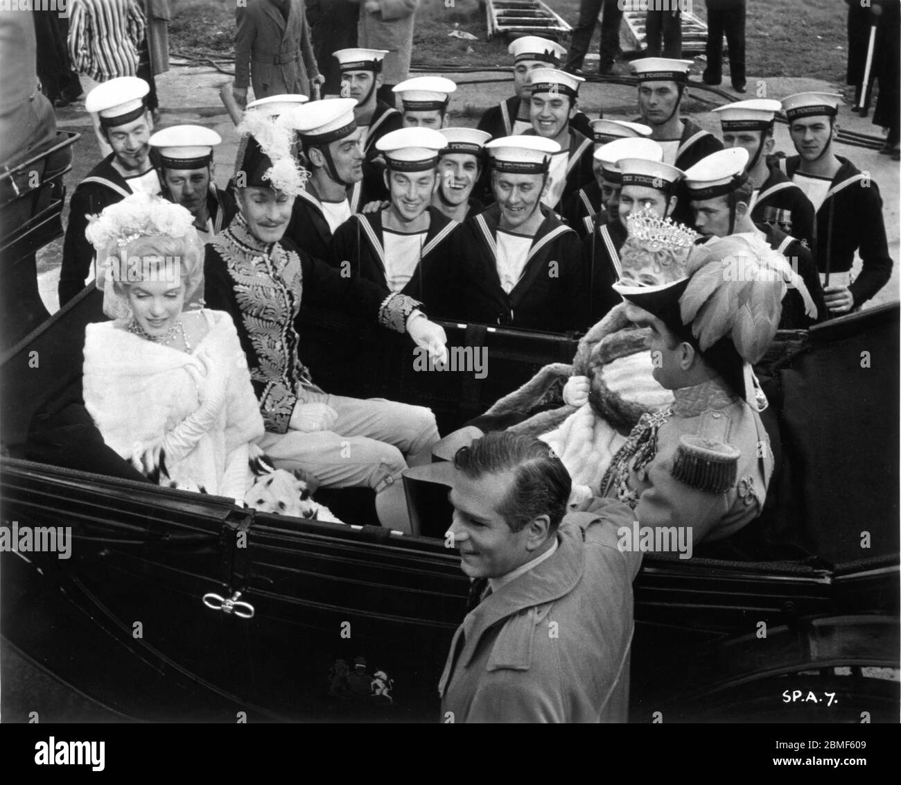 MARILYN MONROE RICHARD WATTIS SYBIL THORNDIKE and Director LAURENCE OLIVIER with Group of ...