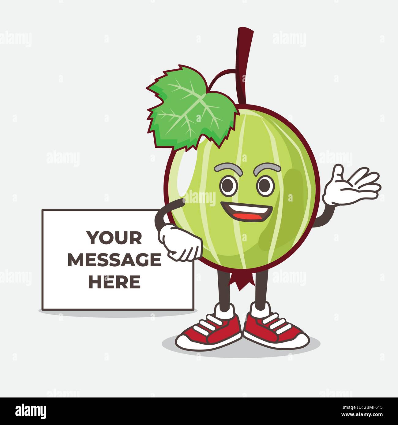 An illustration of Gooseberry Fruit cartoon mascot character with ...