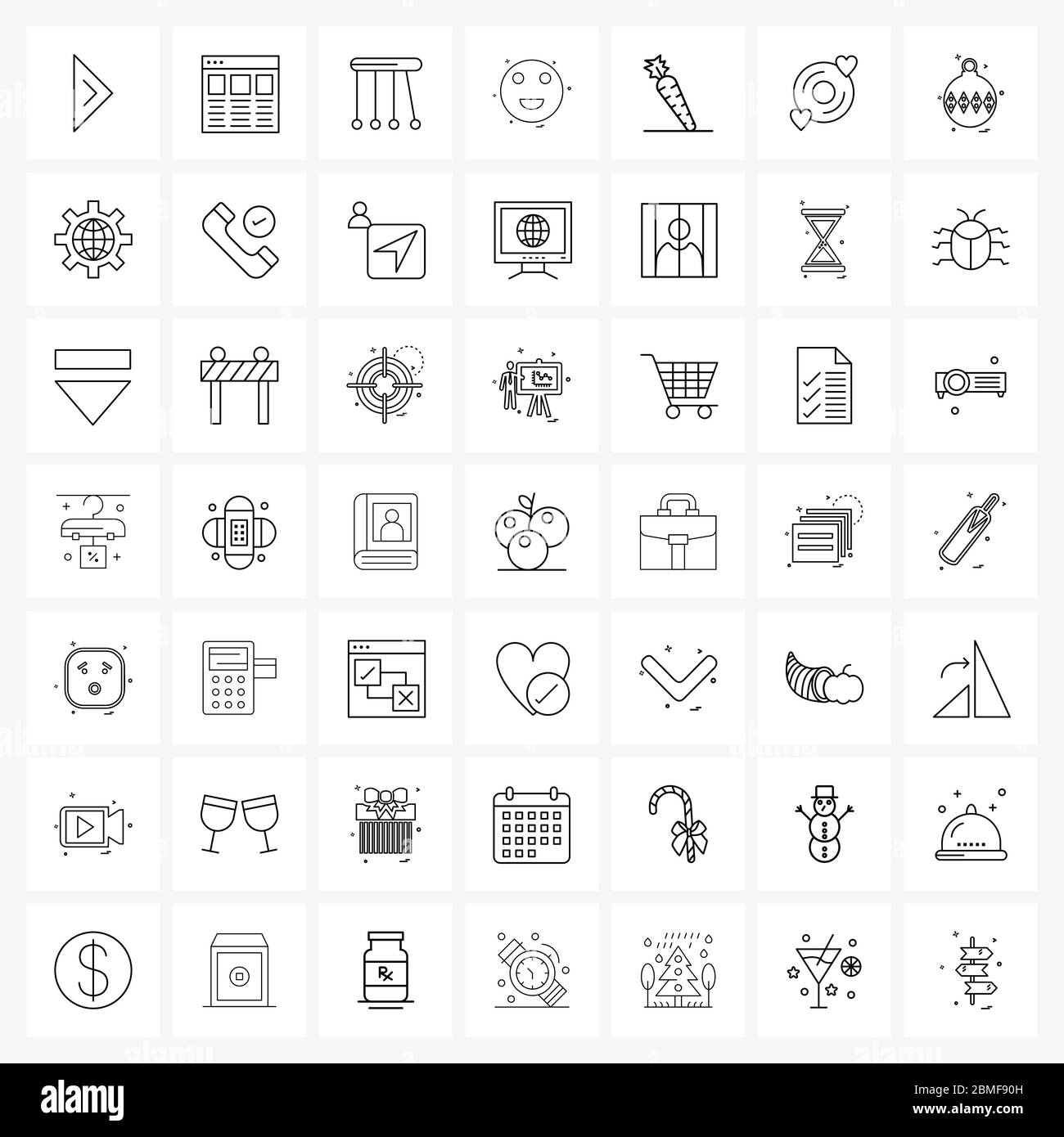 49 Universal Line Icon Pixel Perfect Symbols of vegetable, carrot ...