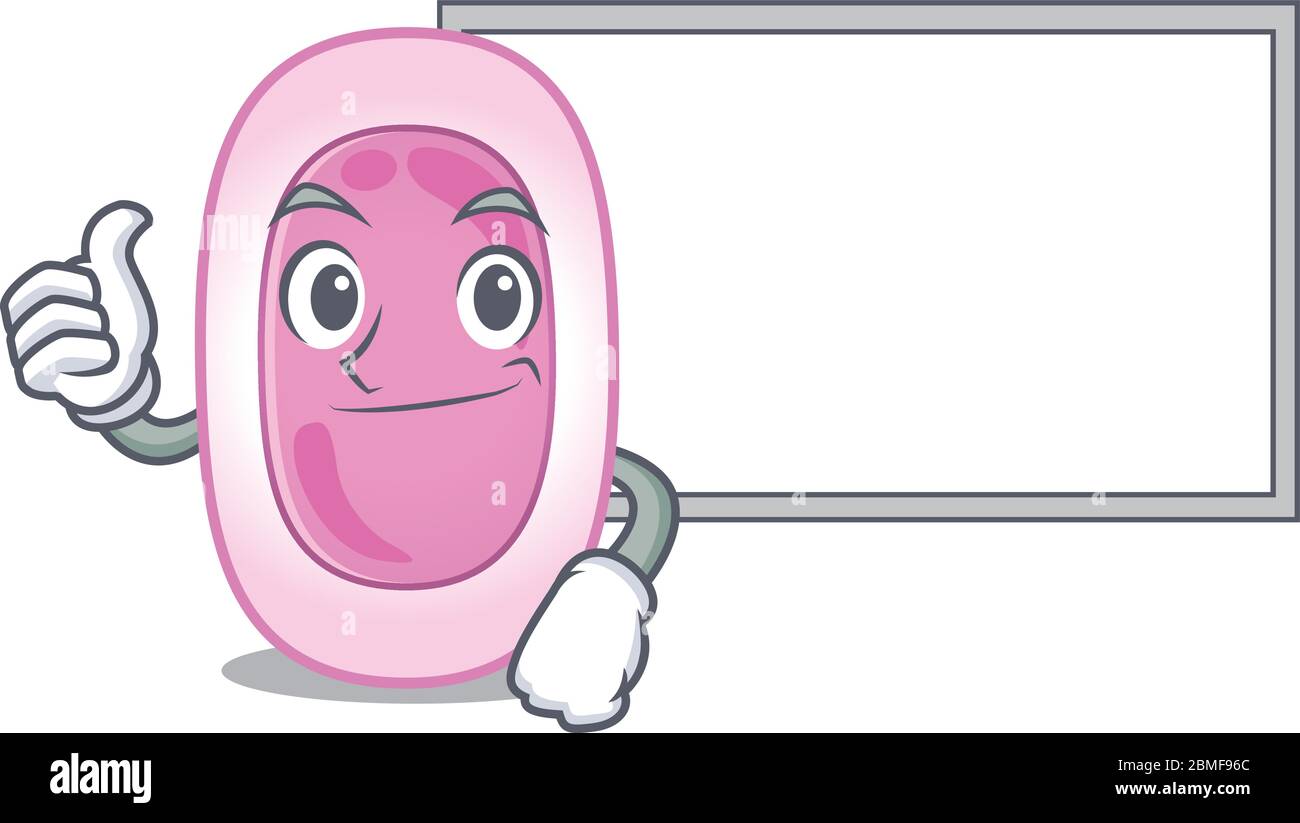 Humorous bordetela pertussis cartoon design Thumbs up bring a white ...