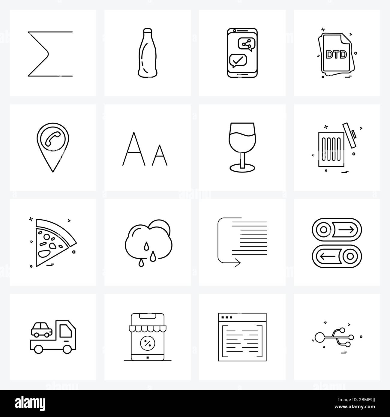 16 Universal Line Icons for Web and Mobile map, did, share, files, file ...