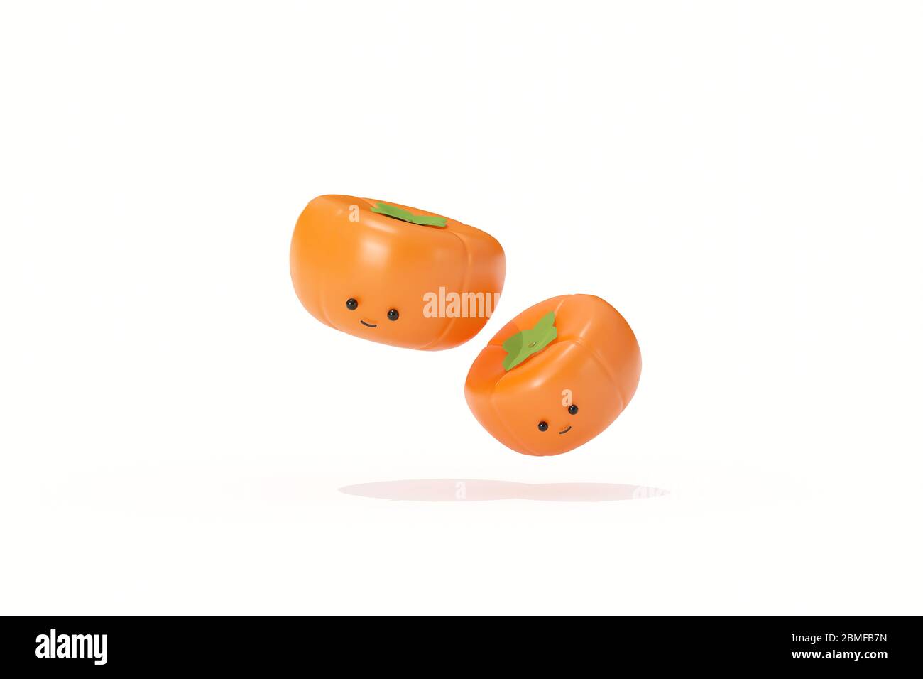 Persimmon fruit 3d cartoon character ,3d illustration render isolated ...