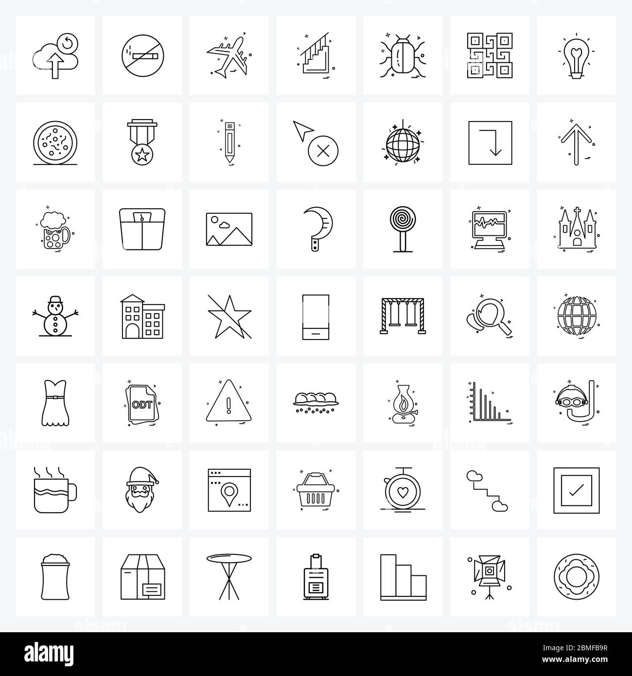 Modern Vector Line Illustration Of 49 Simple Line Icons Of Bugs Home