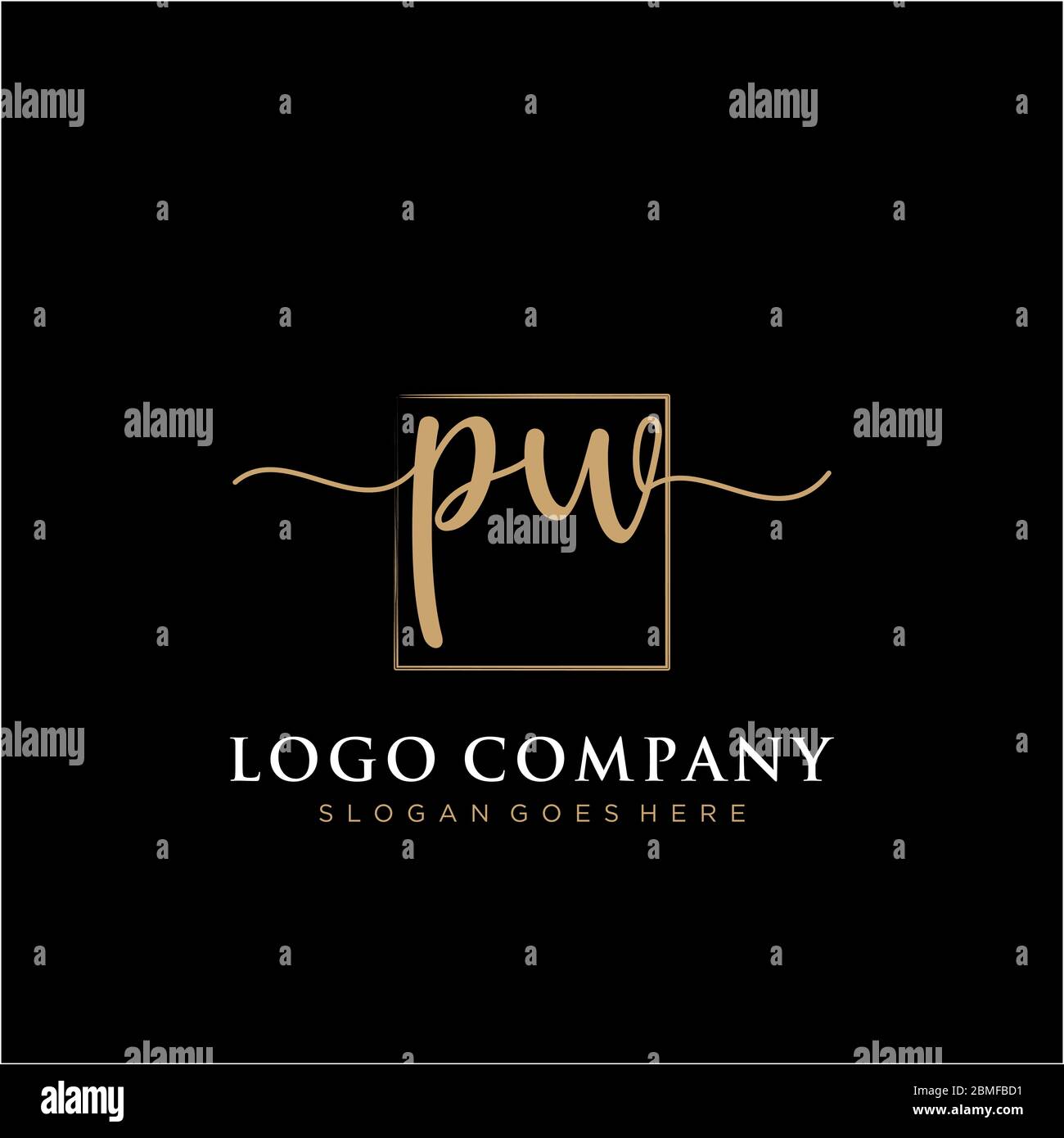 Pw initials logo hi-res stock photography and images - Alamy