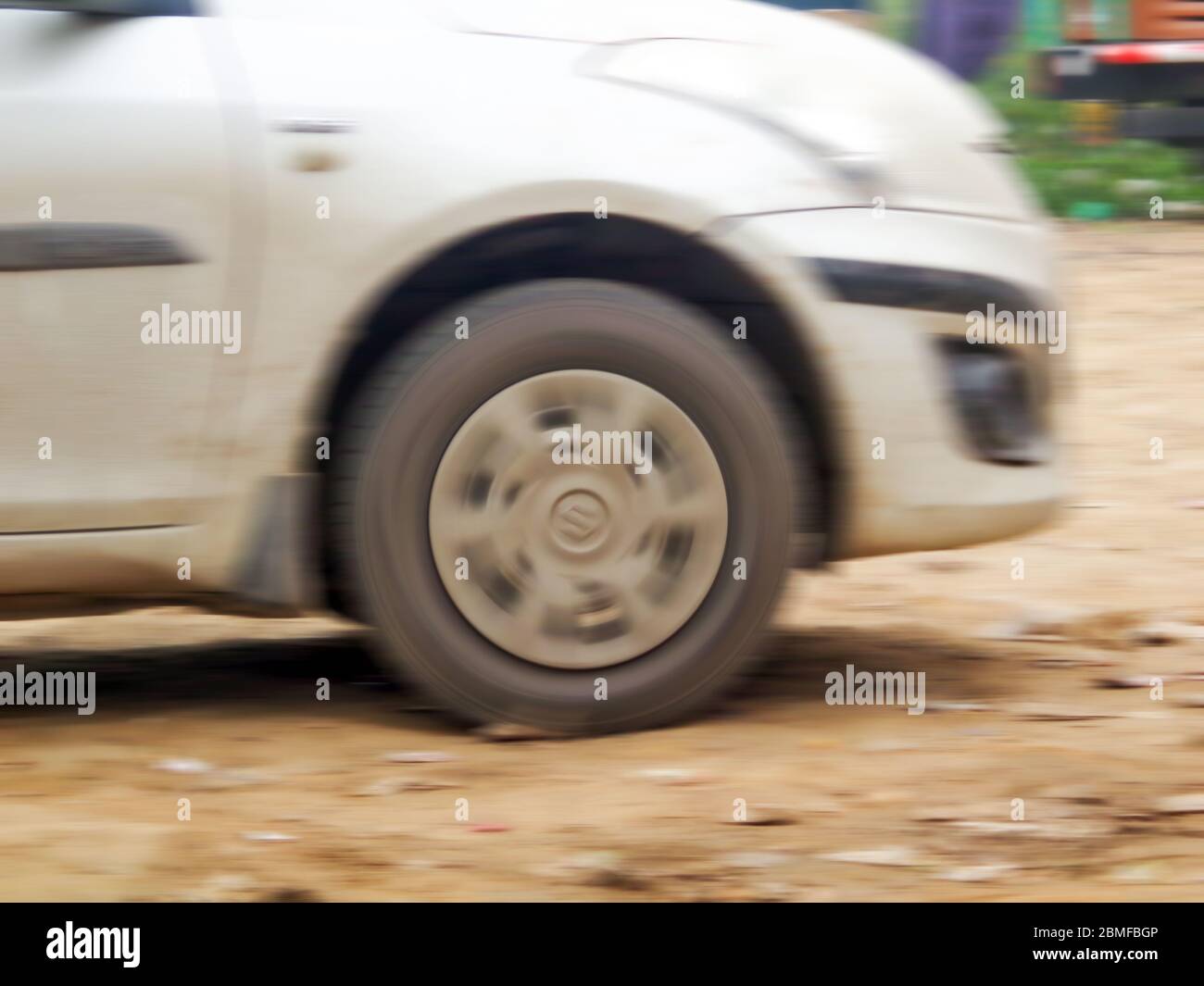 Side view of running car in high speed with motion blur Stock Photo - Alamy