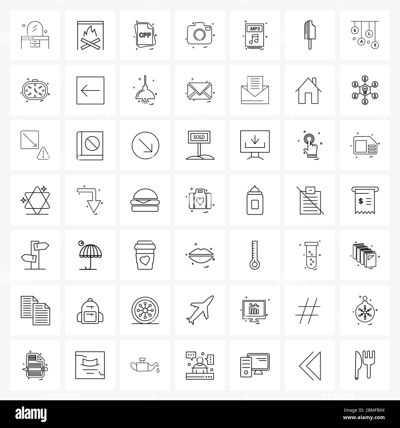 49 Universal Line Icon Pixel Perfect Symbols of photography, camera ...