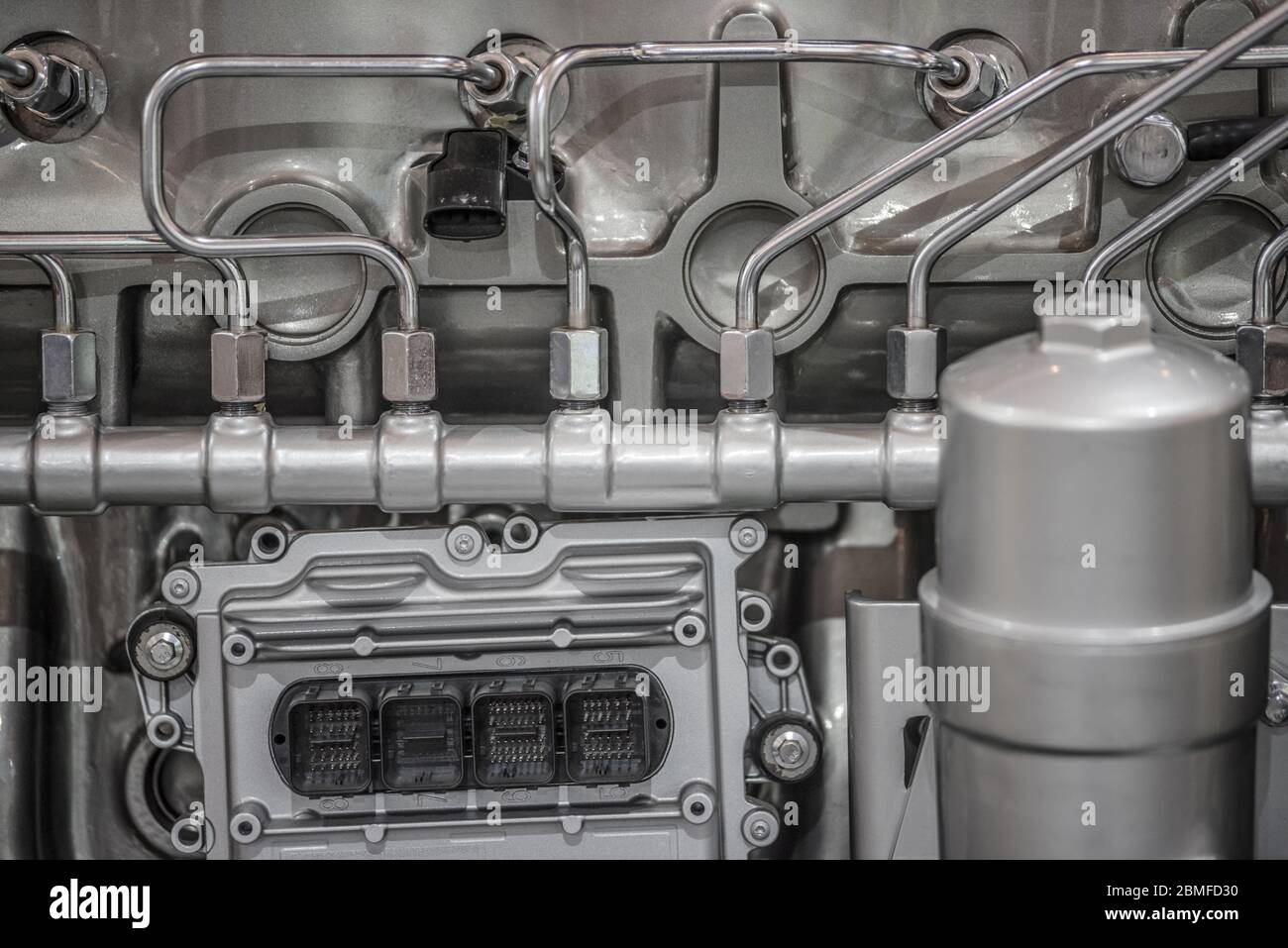 new diesel engine parts closeup Stock Photo - Alamy