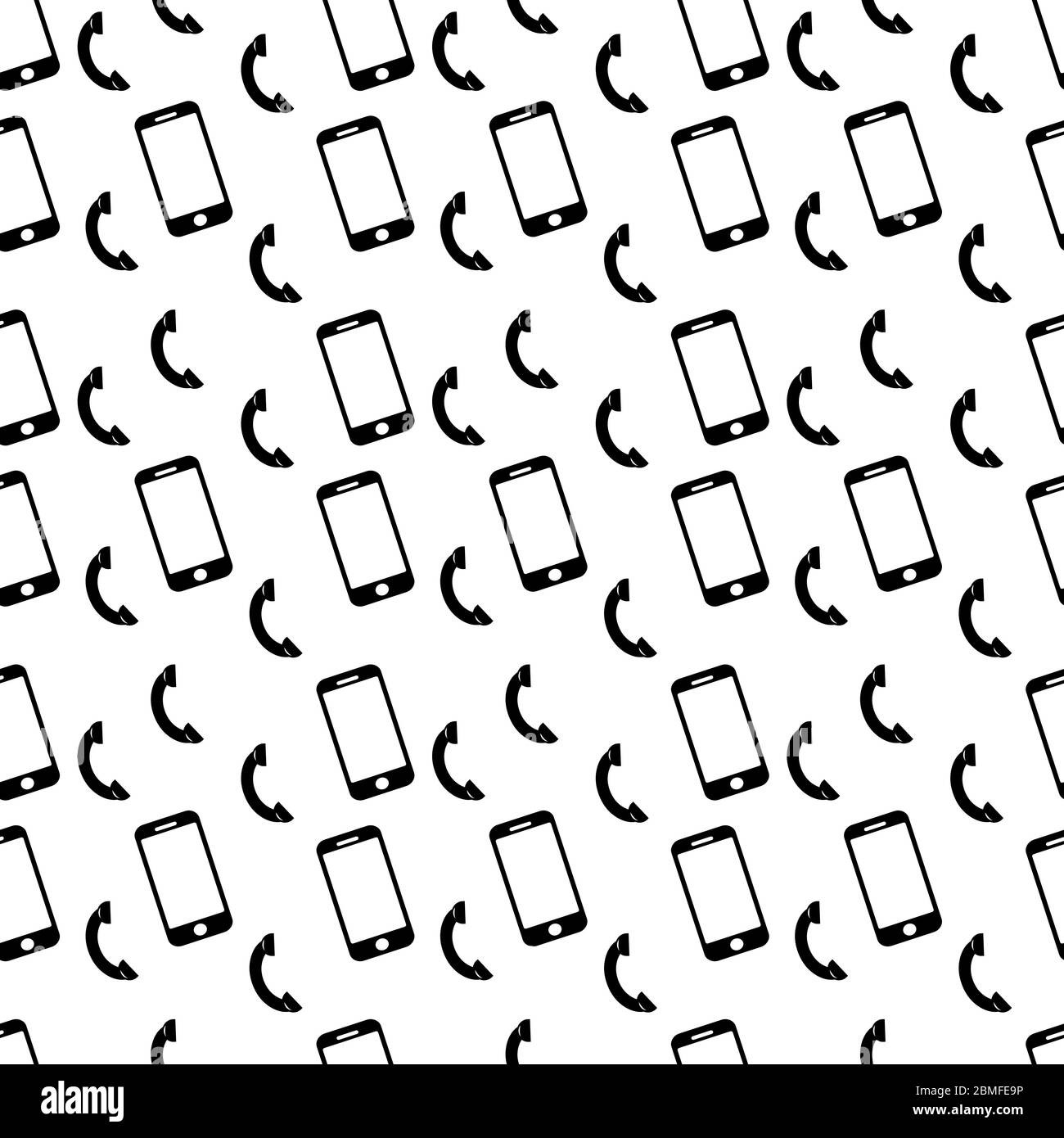 smartphone and telephone handle seamless pattern for communication ...