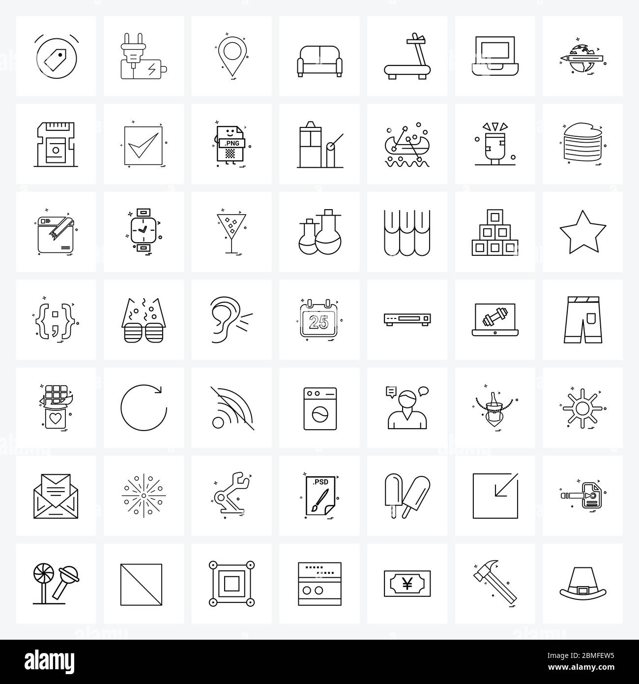49 Editable Vector Line Icons and Modern Symbols of treadmill, lounge ...
