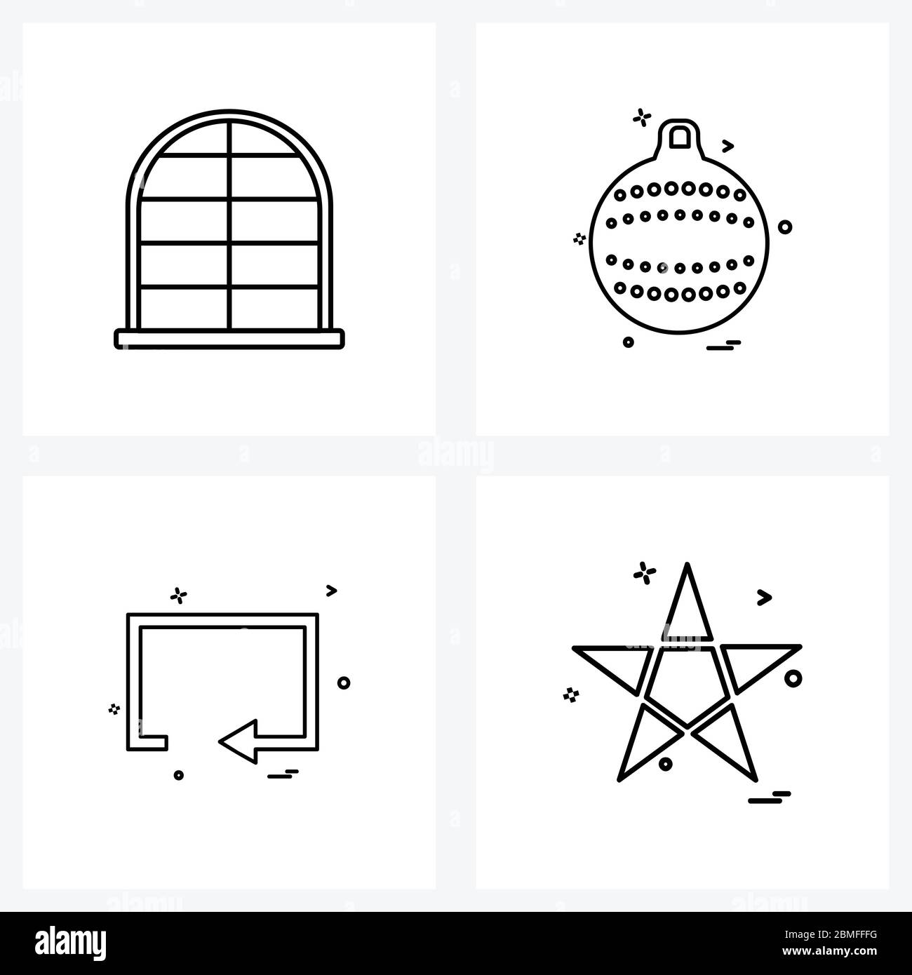 Set of 4 Line Icon Signs and Symbols of window, back, windows ...