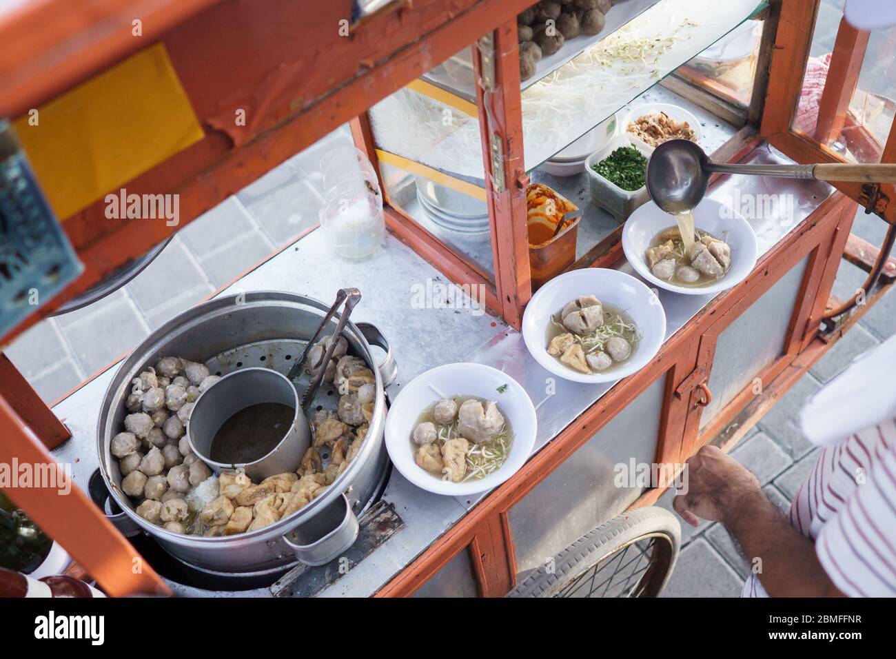 bakso. indonesian famous meatball street food with soup and noodle ...