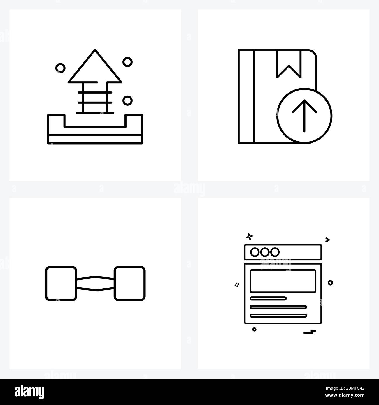 Modern Vector Line Illustration Of 4 Simple Line Icons Of Arrow Sport