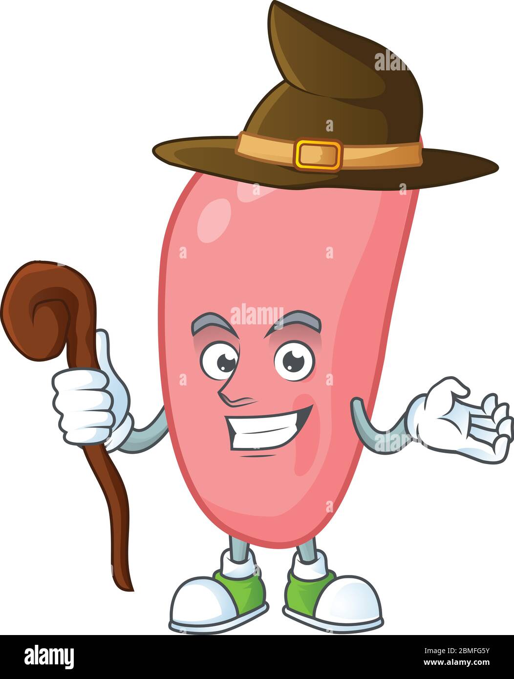 Cute and sneaky Witch neisseria gonorhoeae cartoon design style Stock ...