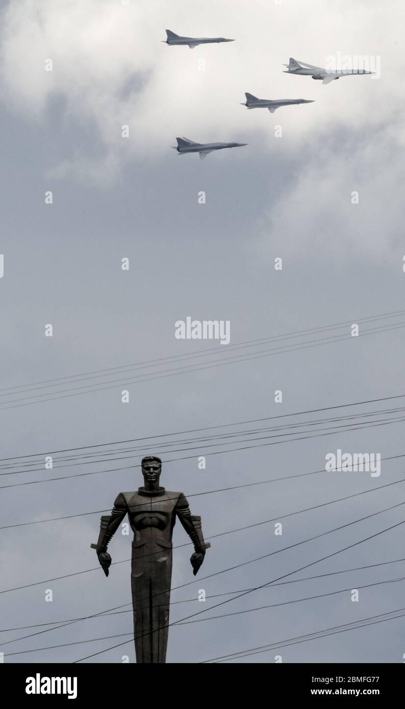 Russian Air Force Tupolev Tu-160 and Tu-22 M3 jet aircraft fly in ...